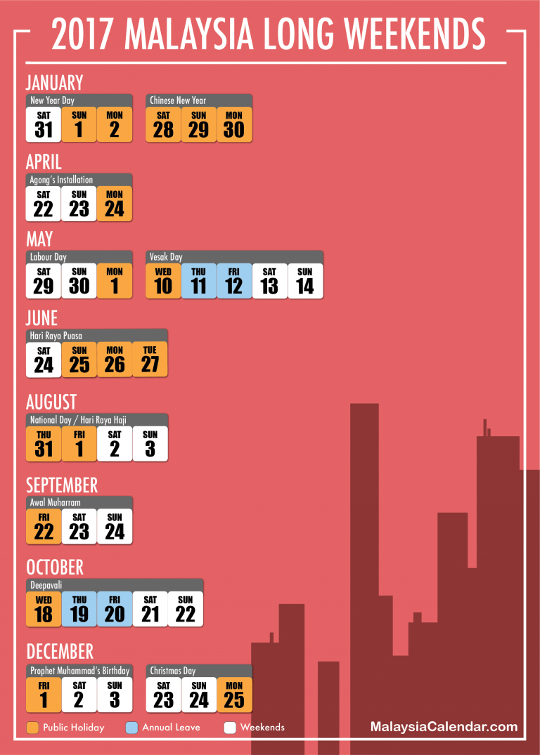 Long Weekend 2017 - Malaysia Calendar