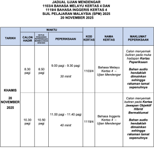 SPM 2025 Exam Schedule - Malaysia Calendar