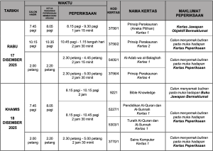SPM 2025 Exam Schedule - Malaysia Calendar