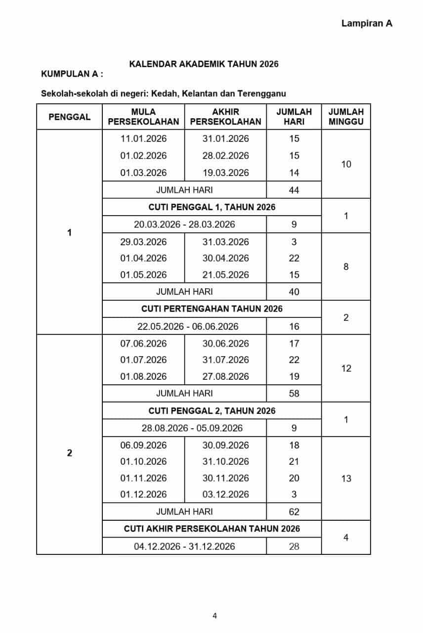 Takwim Cuti Sekolah 2026 & Kalendar Akademik KPM - Kalendar Malaysia